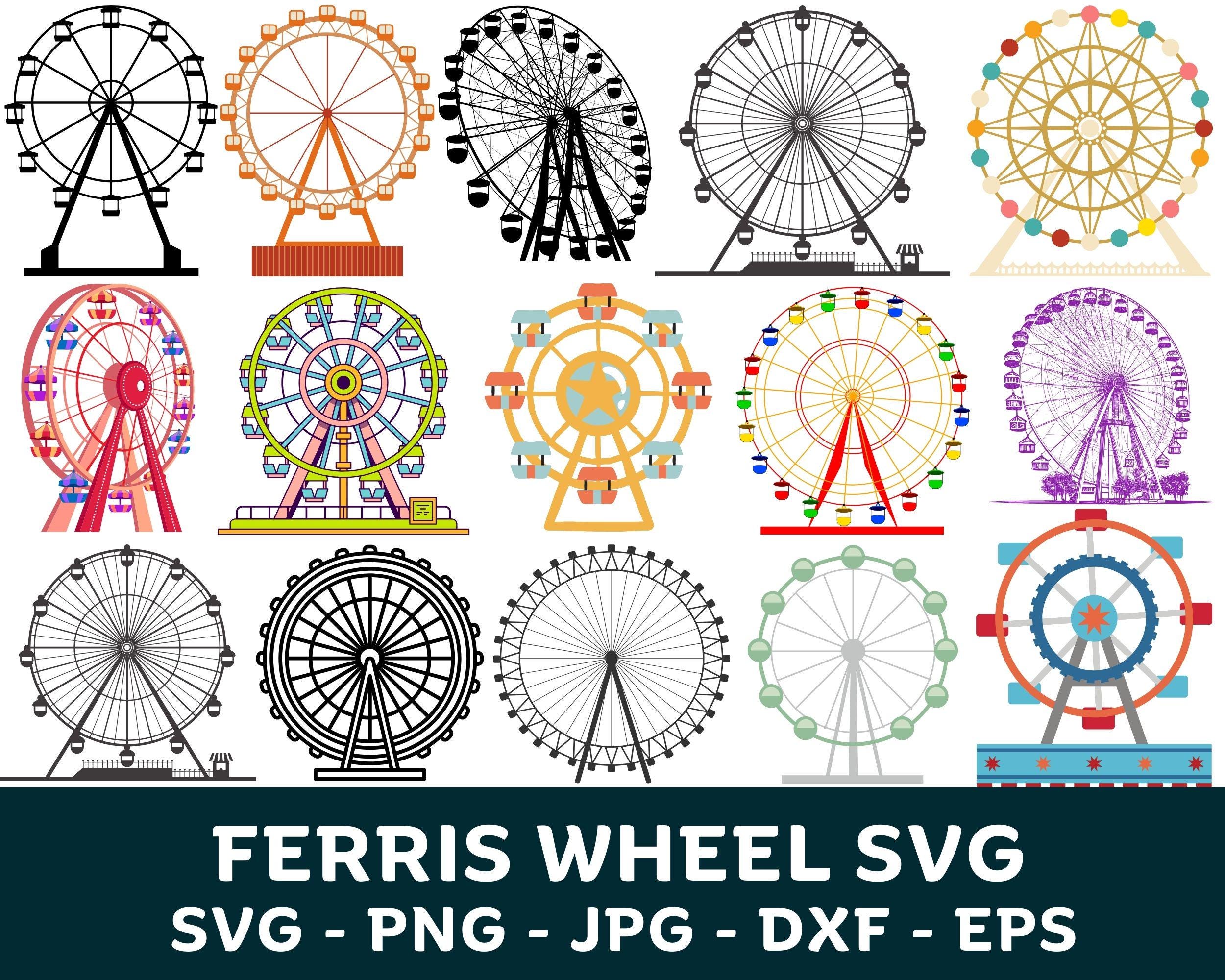 Ferris Wheel SVG Bundle, Ferris Wheel Dxf, Ferris Wheel Png, Ferris ...
