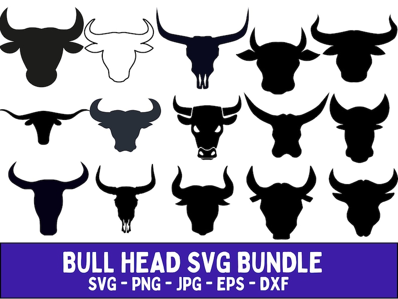 Bull SVG Bundle, Bull PNG Bundle, Bull Clipart, Bull SVG Cut Files for ...