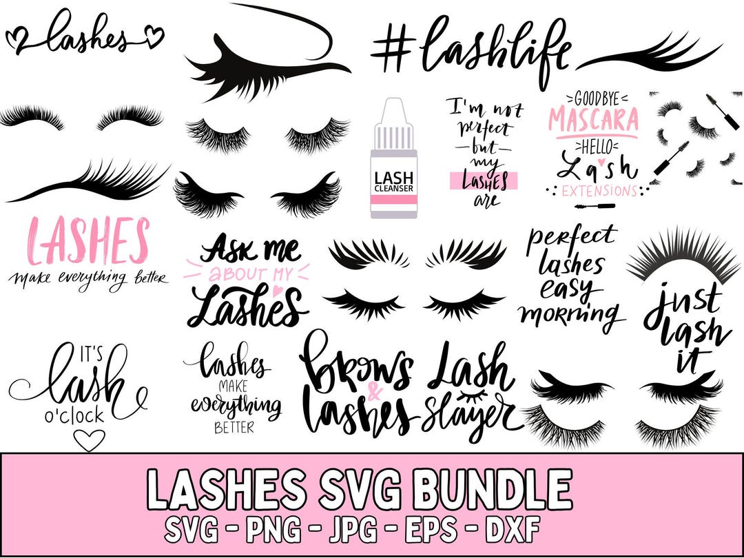 Eyelashes SVG Bundle: Lash Clipart, Eyebrows SVG (digital Download) - Etsy