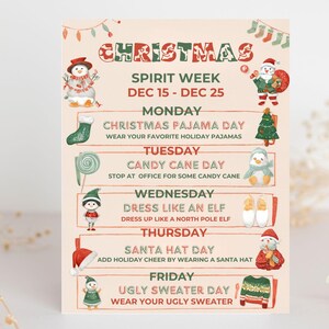 Christmas Spirit Week Flyer: School PTO Events (editable in Canva) - Etsy