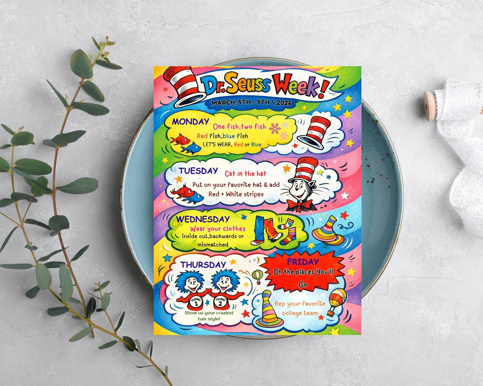 Editable Dr. Seuss Template | School Reading Flyer | Printable ...
