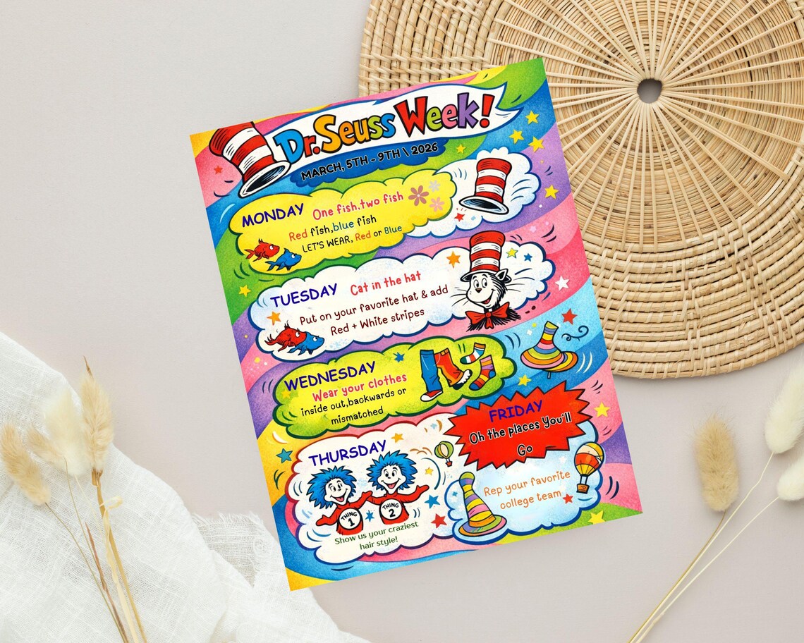 Editable Dr. Seuss Template | School Reading Flyer | Printable ...