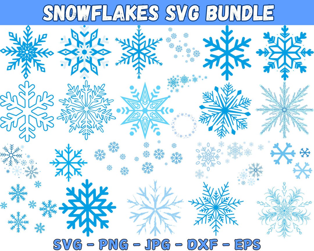 Snowflake SVG Bundle, Winter Cut Files (digital Download) - Etsy