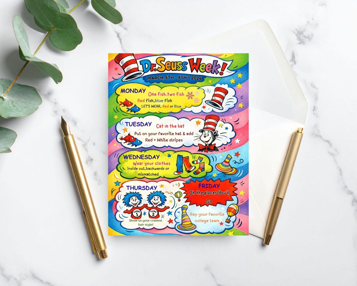 Editable Dr. Seuss Template | School Reading Flyer | Printable ...