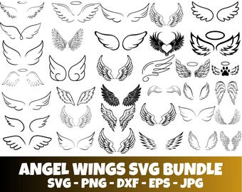 Angel Wings SVG Bundle: Clipart, Cut Files (digital Download) - Etsy