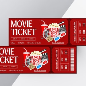 Editable Movie Night Ticket Template: Surprise Gift (digital Download ...