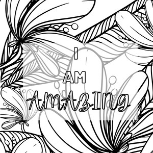 I Am Amazing Coloring Page, Mental Health, Wellness, Self-care ...