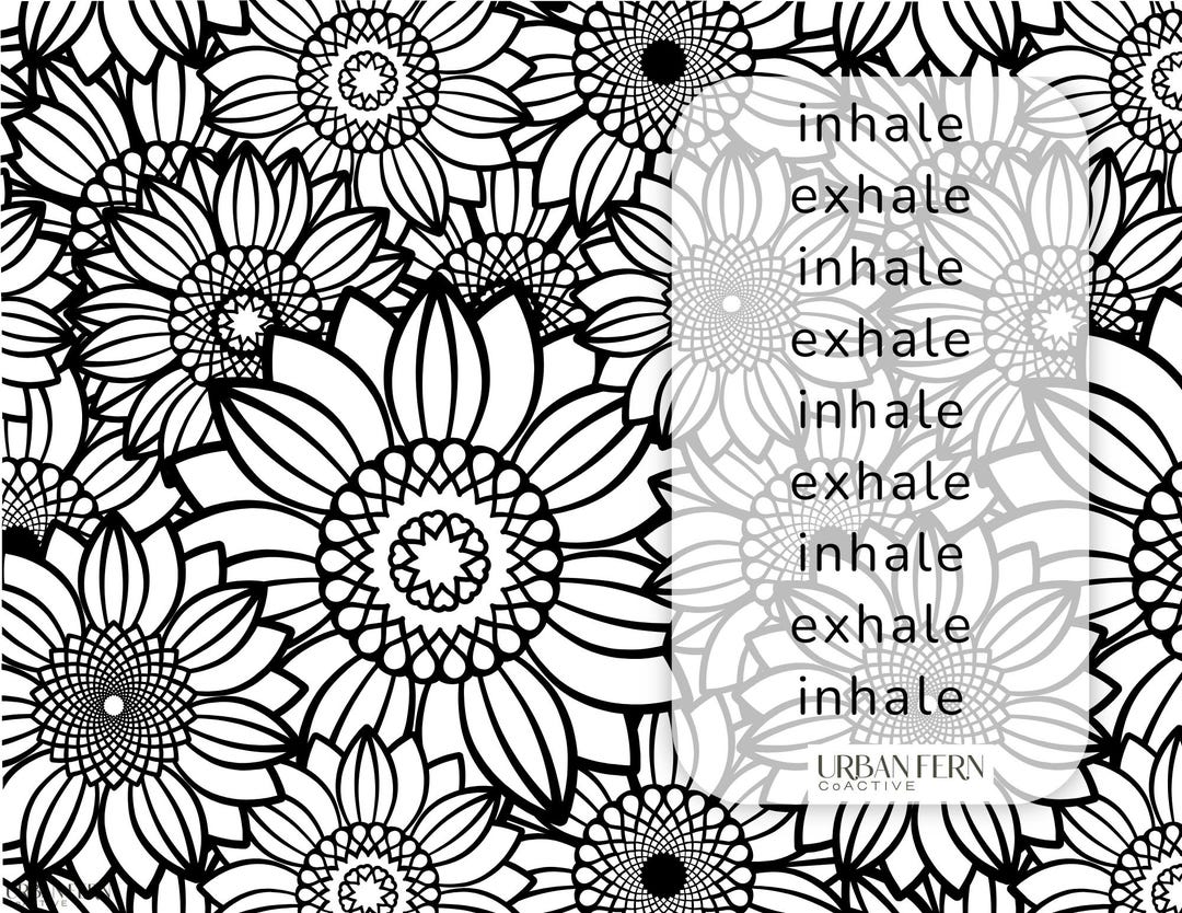 Breathing Mindfulness Coloring Page, Coloring Pages, Worksheet, Mental ...
