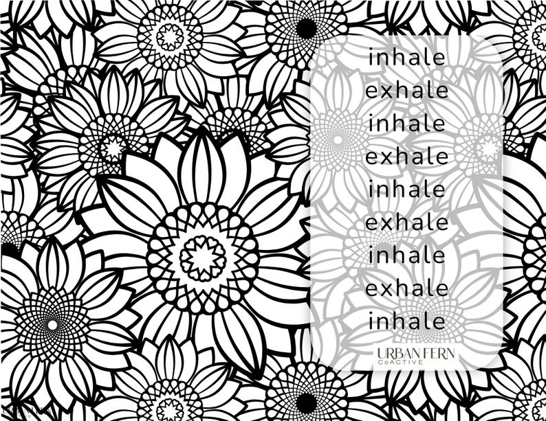 Breathing Mindfulness Coloring Page, Coloring Pages, Worksheet, Mental ...