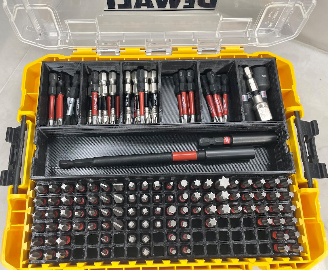 Impact Bit Organizer Designed for Dewalt Medium Toughcase Organizer (7 ...