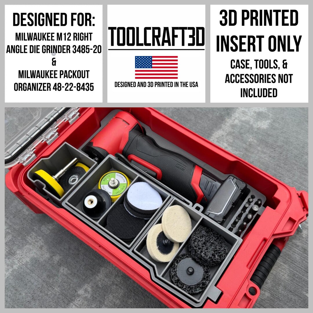 TOOLCRAFT3D Design 3d Printed Insert Designed for Milwaukee M12 Right ...