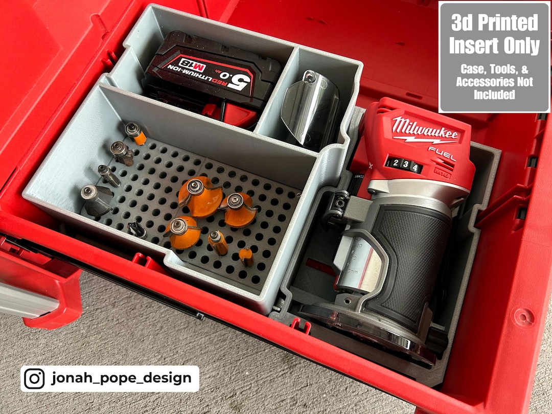 Jonah Pope Design 3d Printed Insert Designed for Milwaukee Packout Tool Box Drawer and M18 ...
