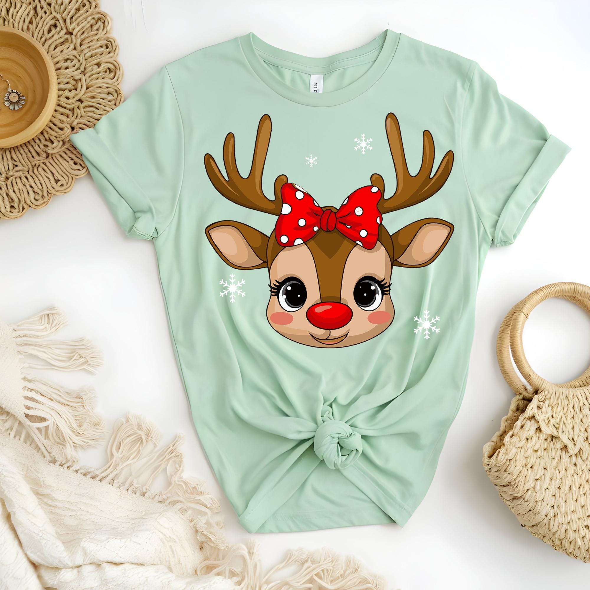 Christmas Reindeer Girl DTF Heat Transfer: Easy Apply Xmas Design - Etsy