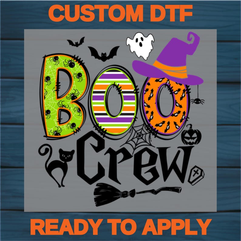 Boo Crew Halloween DTF Heat Transfer: Family & Children's Design - Etsy