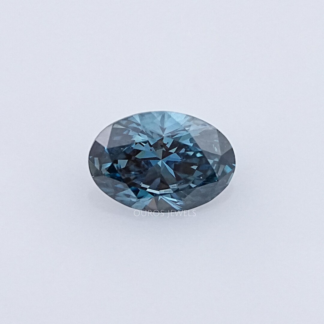 4 Carat Oval Cut Lab Grown Loose Diamond, Deep Blue Color and VS ...