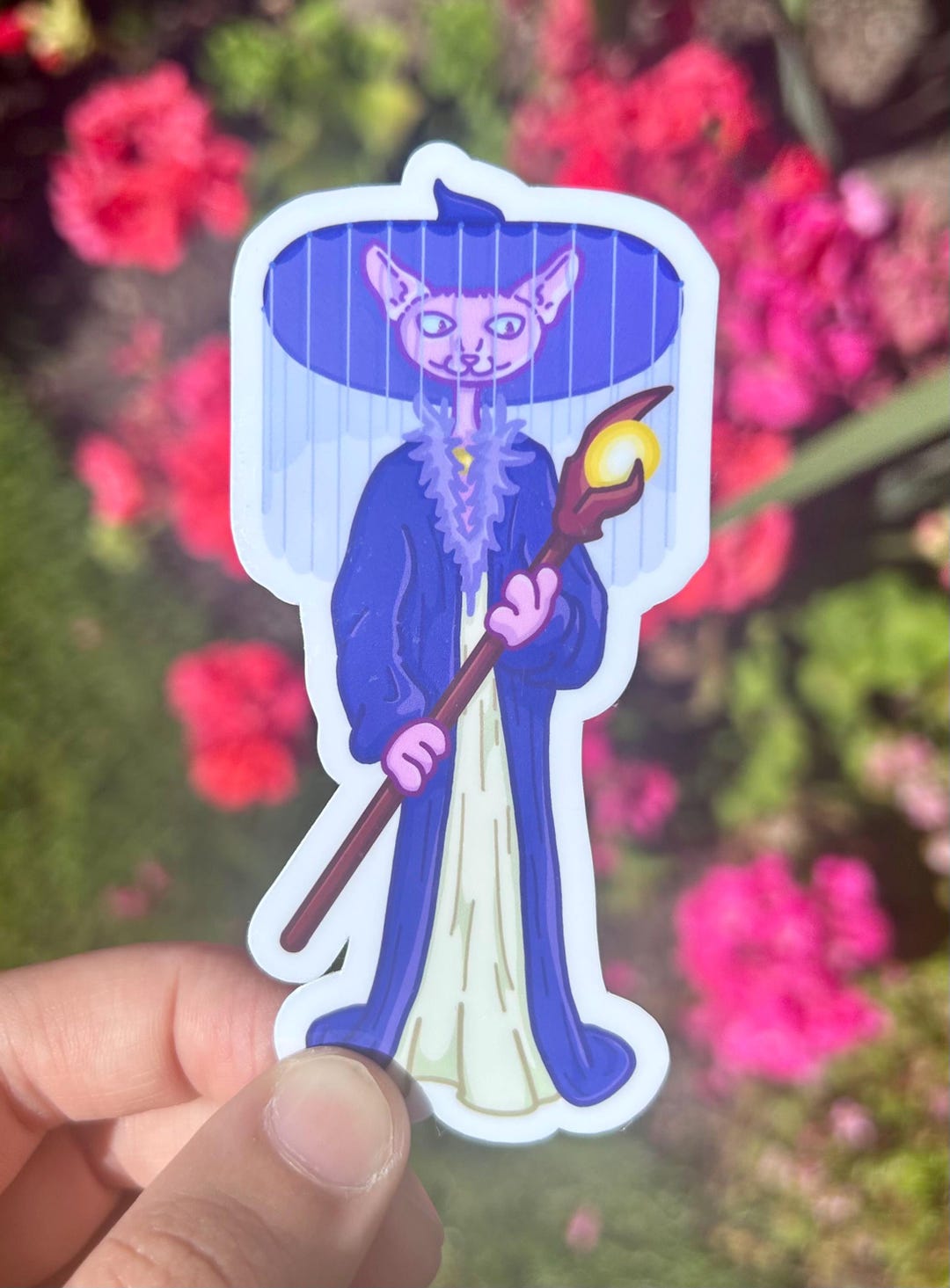 Witchy Sphynx Cat Sticker: Funny Wizard Animal Laptop Decal - Etsy