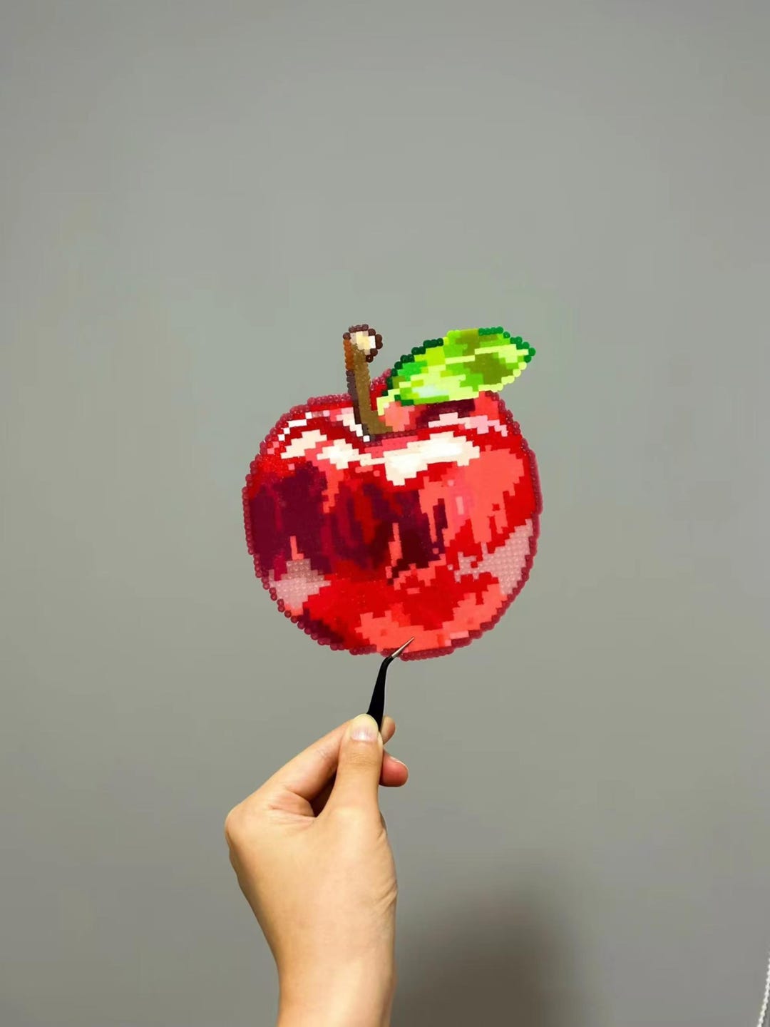 Perler Red Apple, Pixel Apple, Pixel Art, Apple Gift, Rave Perler, Wall ...