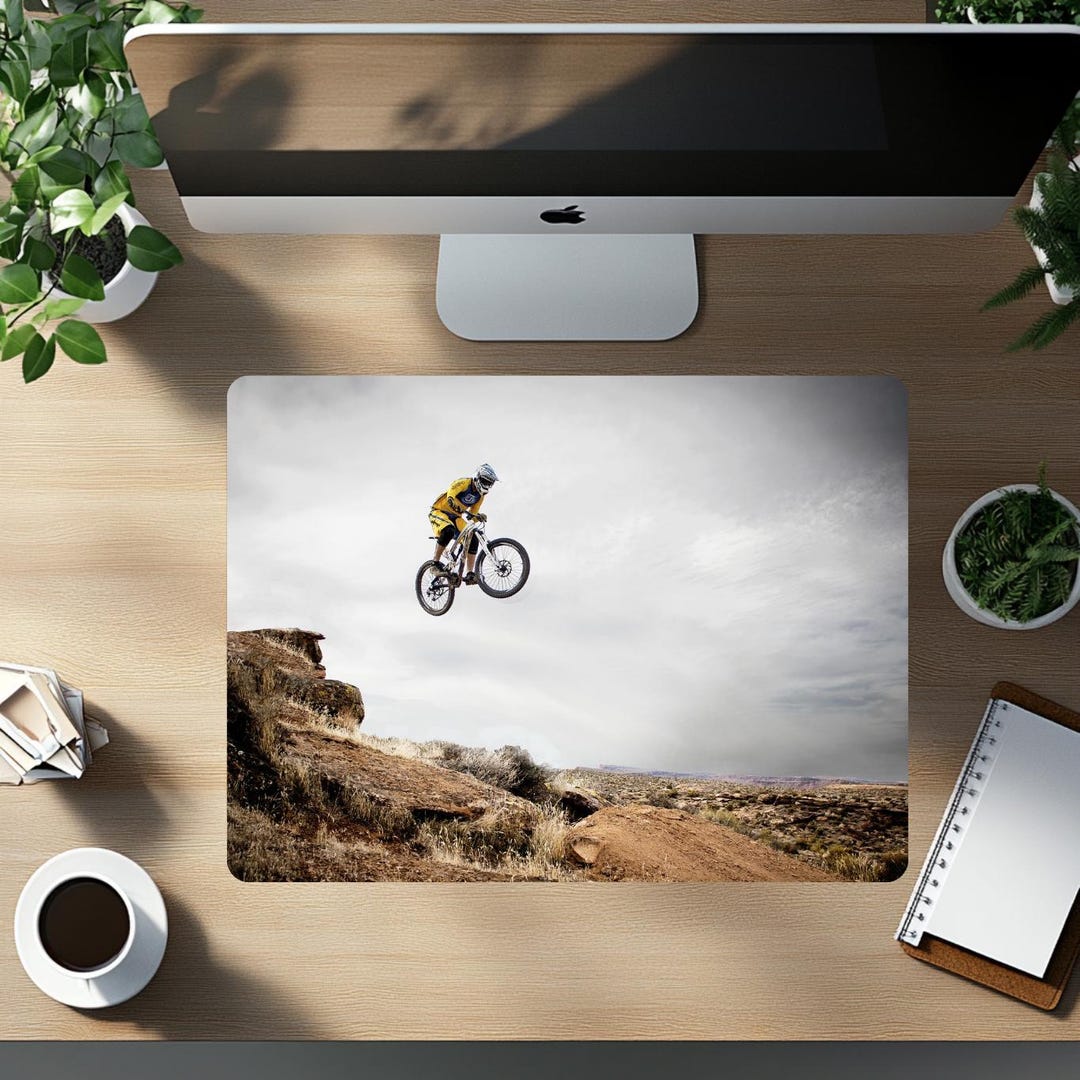 Mountain Bike Dirt Bike Mouse Pad, Rectangle Desk Mat, Gaming Mousepad ...