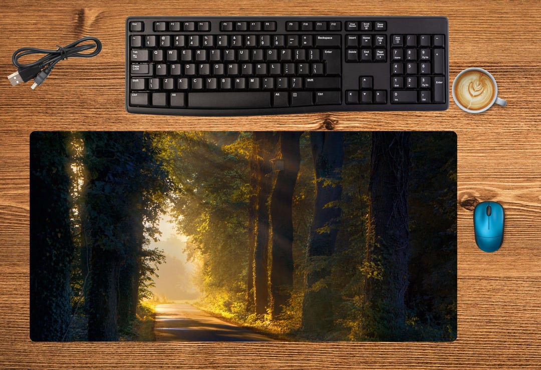 Mouse Pad, Forest Design, Gaming Mat, LED Mousepad, Nature Lover Gift ...