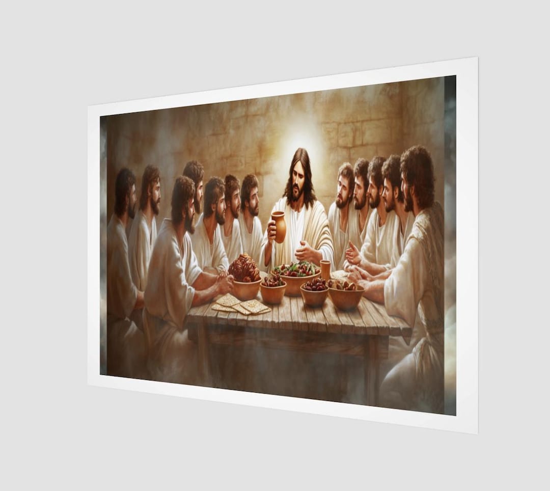 The Last Supper – Jesus Breaks Bread With His Disciples, Christian Wall ...