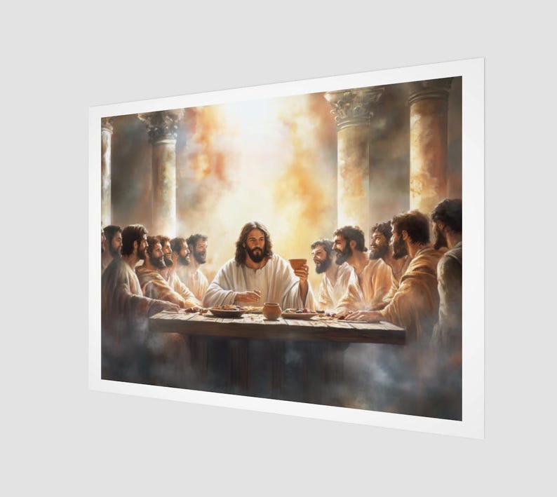 The Last Supper Art Print: Jesus With Disciples, Christian Wall Decor ...