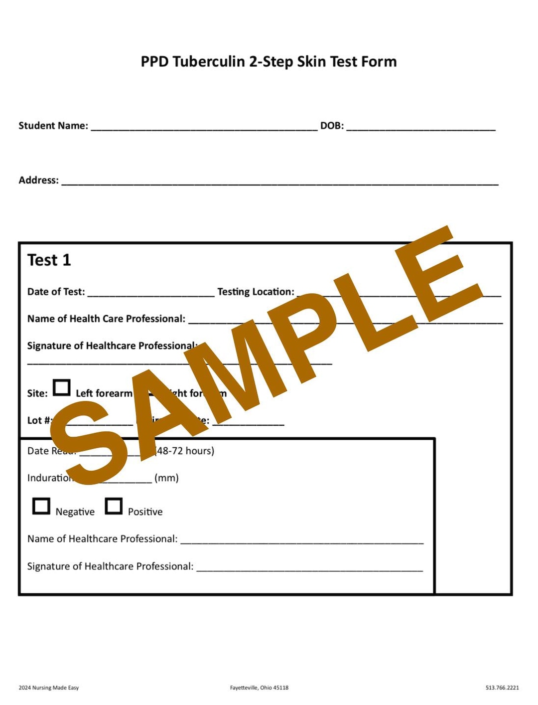 TB 2-step Documentation Form - Etsy