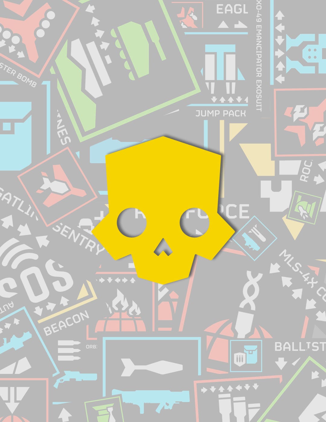 Helldivers Yellow Skull Logo Sticker (helldivers, Laptop, Stratagem ...