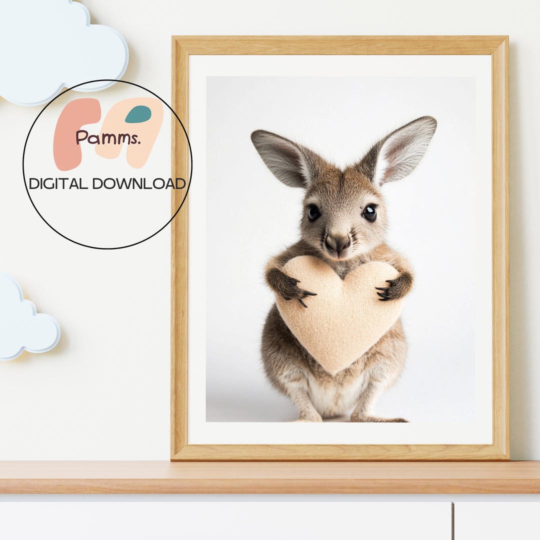 Kangaroo Print, Digital Download, Safari Wall Art-nursery, Printable ...