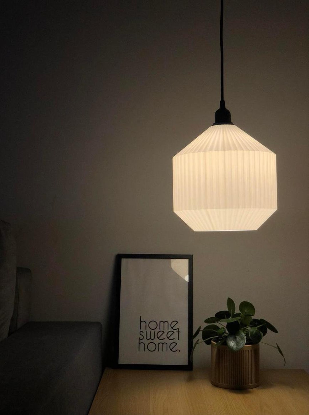 Modern Origami Pendant Light, Dining Table Lamp as a Japandi Hanging ...