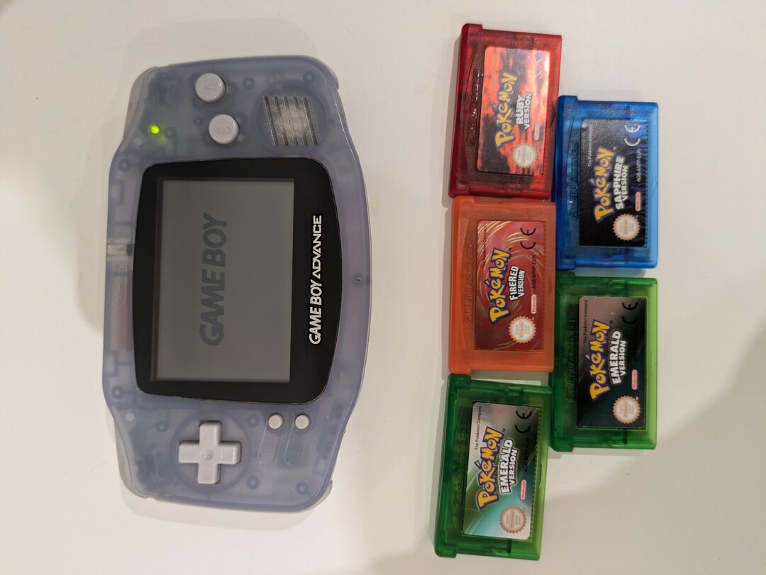 Nintendo Game Boy Advance Purple Glacier Console Gameboy Advance With 5 ...