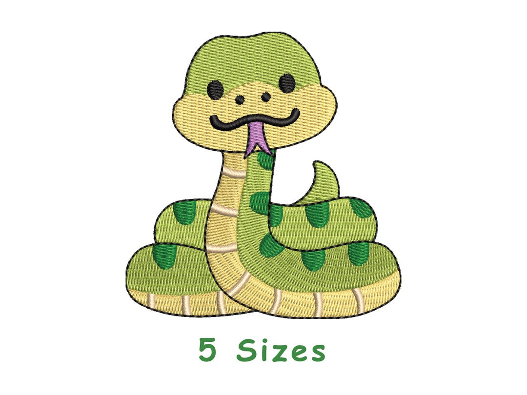 Cute Baby Snake Embroidery Design | Viper Machine Embroidery File ...