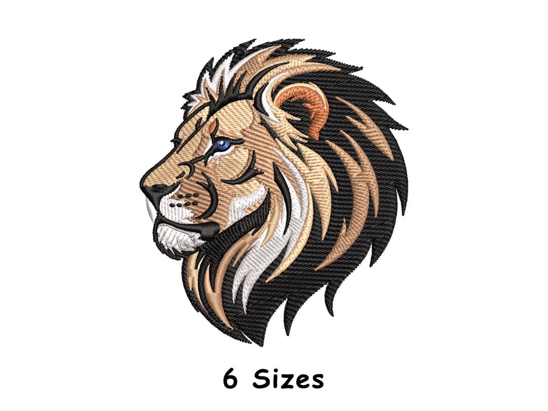 Lion Head Embroidery Design 6 Sizes, Majestic Jungle King Machine ...