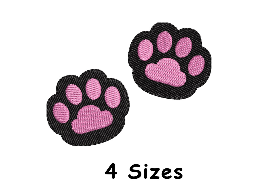 Cute Paw Print Embroidery Design 4 Sizes – Dog & Cat Machine Embroidery ...