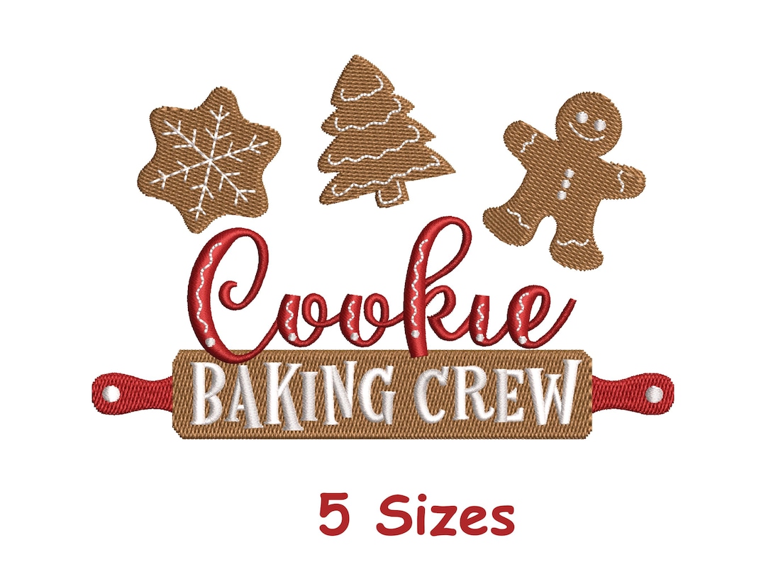 Cookie Baking Crew Embroidery Design 5 Sizes - Christmas Cookie Machine ...