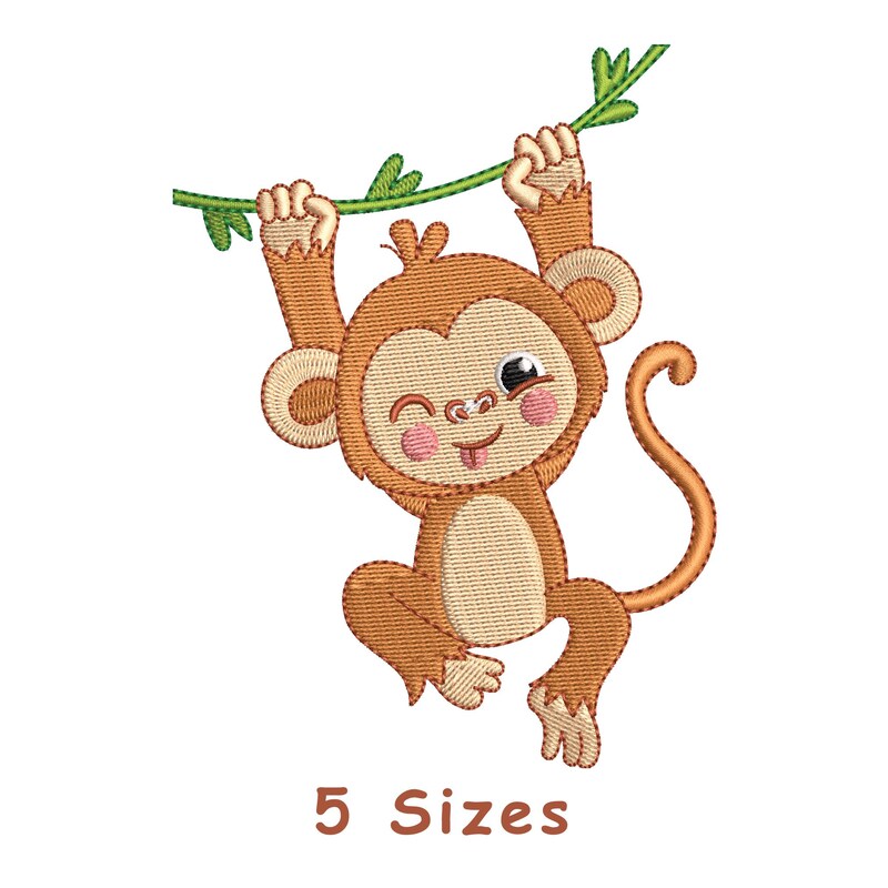 Monkey Embroidery - Etsy