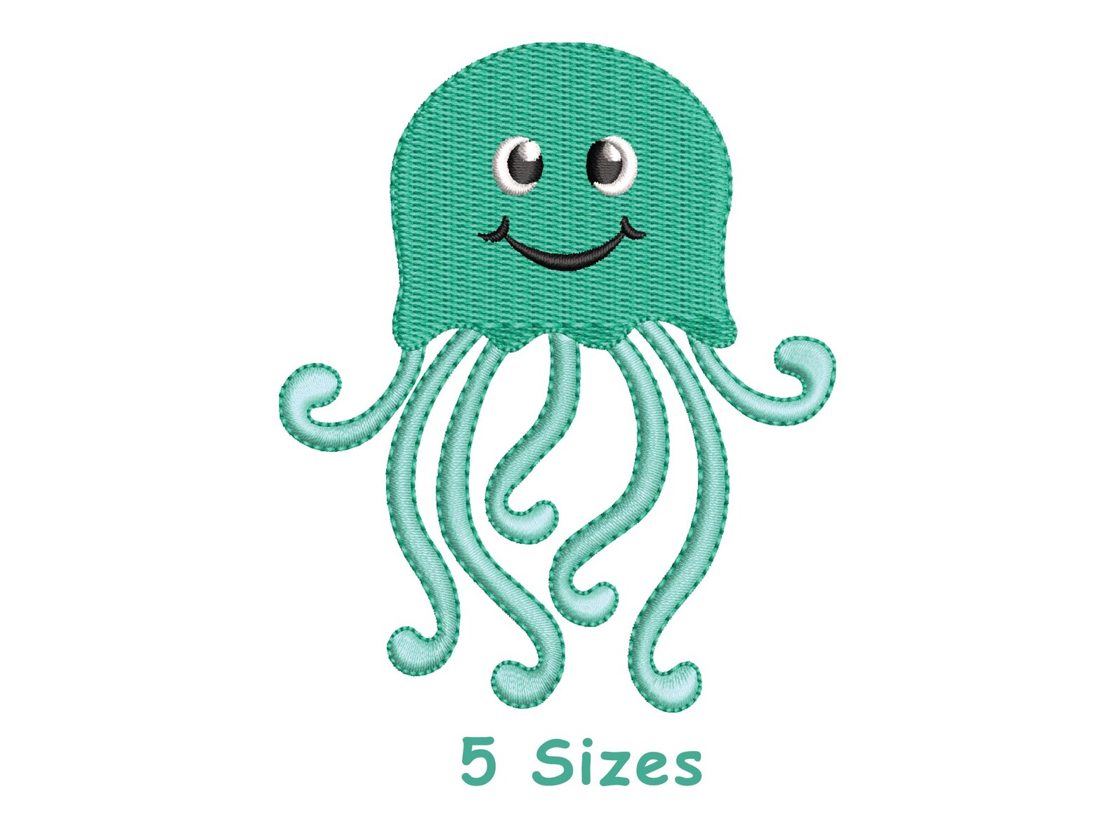Cute Baby Octopus Machine Embroidery Design 5 Sizes - Octopus ...