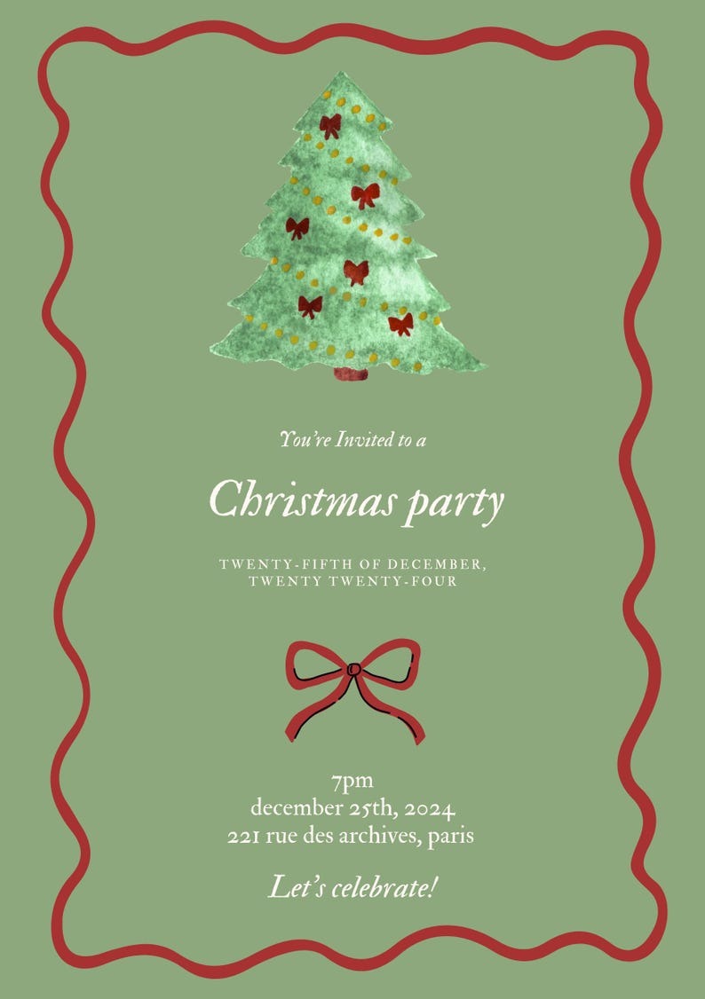 Custom Christmas Party Invitation Design - Etsy