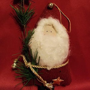 Triangle Santa Claus With Star and Tree - Cute Vintage 90s Christmas ...