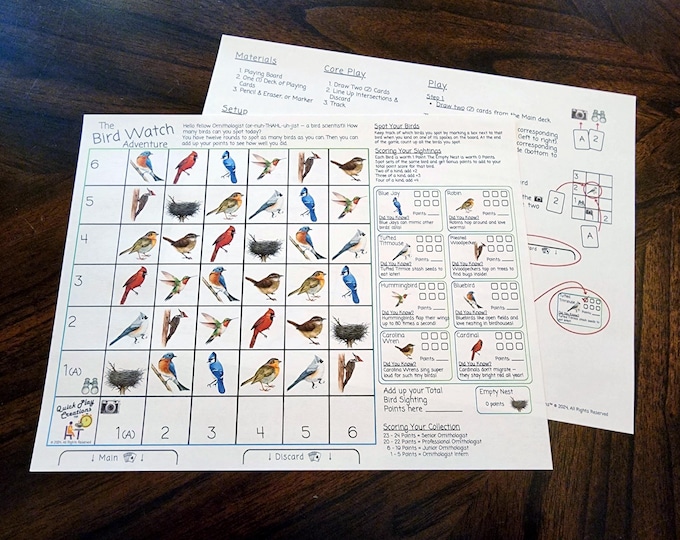 Bird Watch Printable Game: STEM Homeschool Activity (ages 6-10) - Etsy