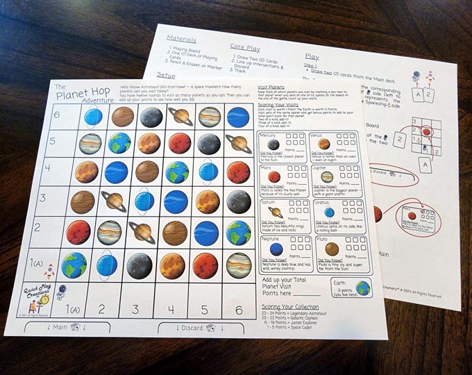 Planet Hop Printable STEM Game: Kids Ages 6-10 (PDF) - Etsy