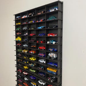 Old Black Toy Car Storage for 100 Cars, Wall Mounted Car Rack/shelf ...