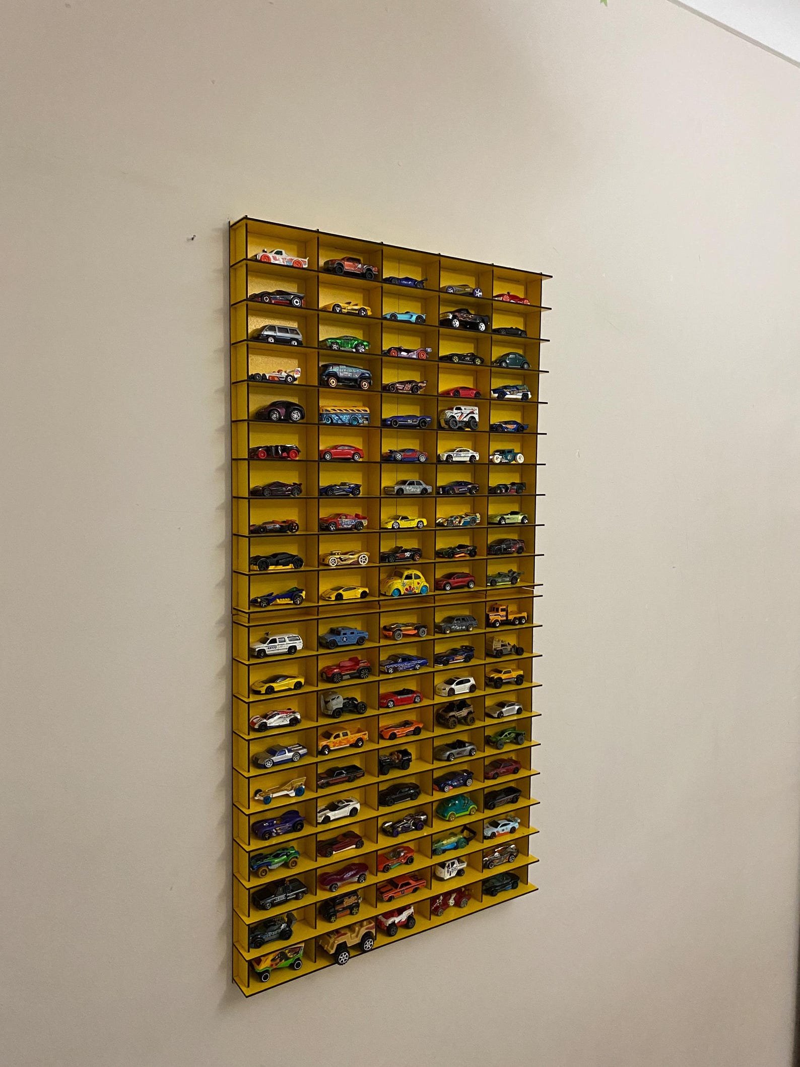 Yellow Toy Car Storage for 100 Cars, Wall Mounted Car Rack/shelf ...
