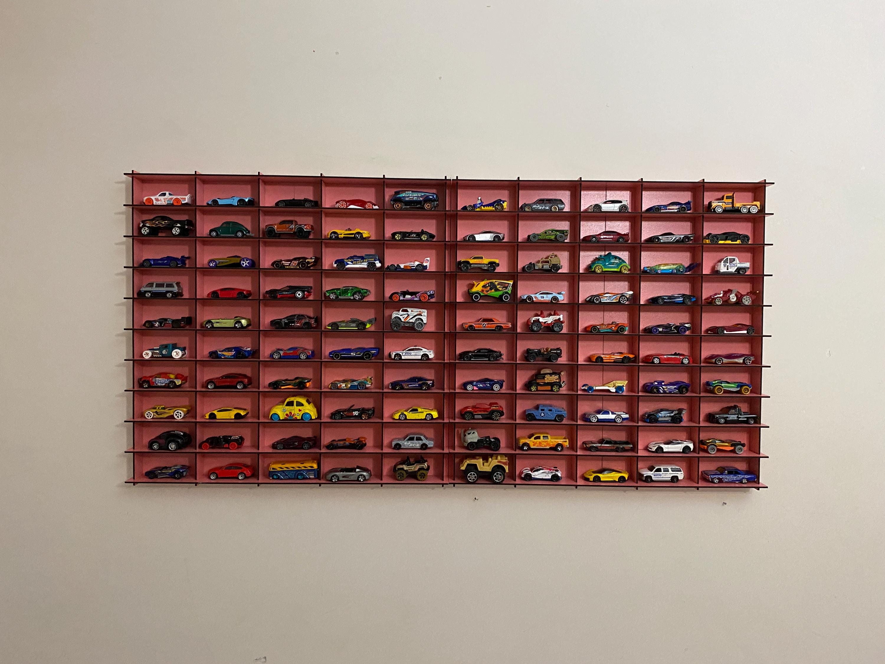 Pink Toy Car Storage for 100 Cars, Wall Mounted Car Rack/shelf ...