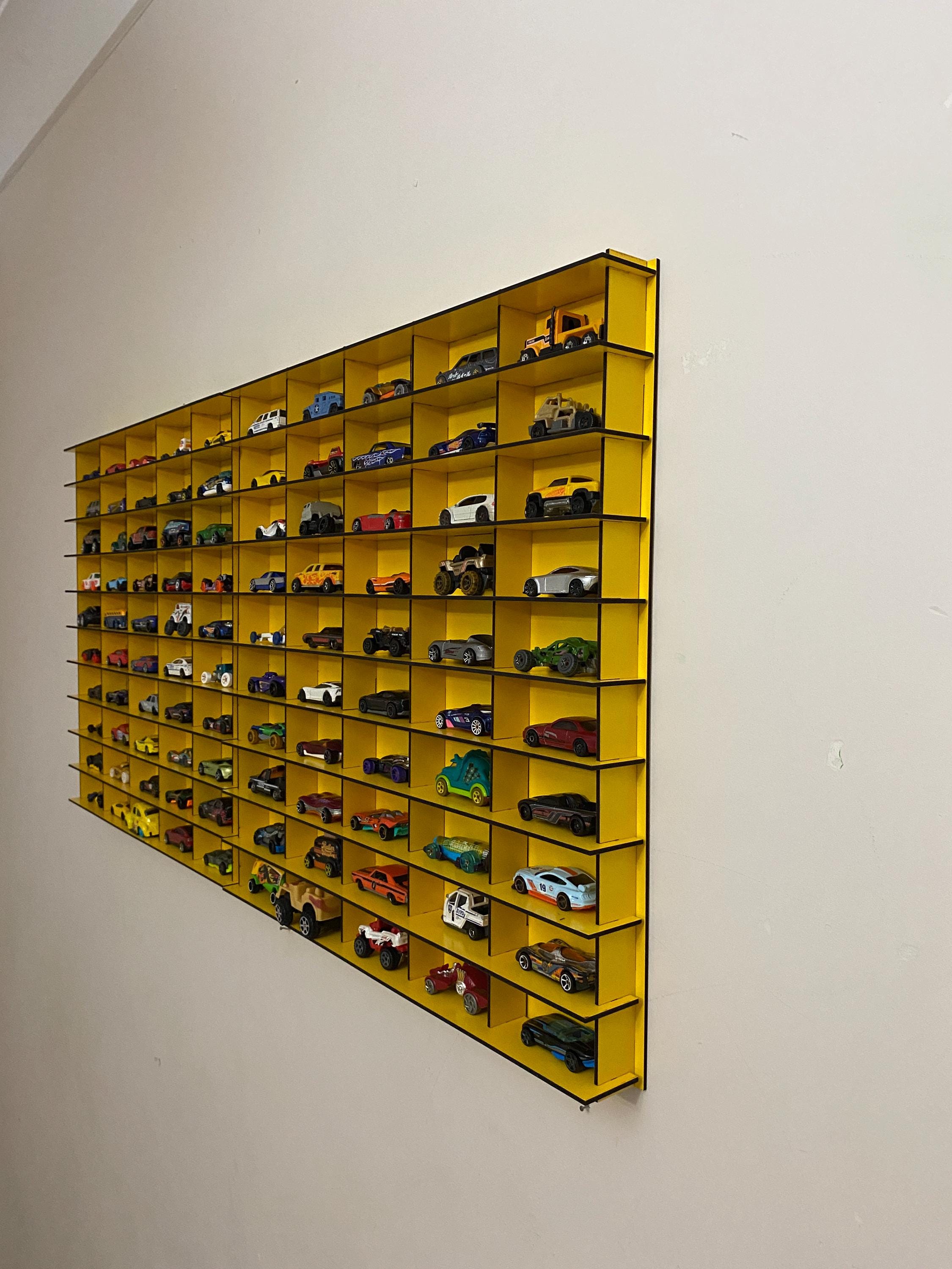 Yellow Toy Car Storage for 100 Cars, Wall Mounted Car Rack/shelf ...