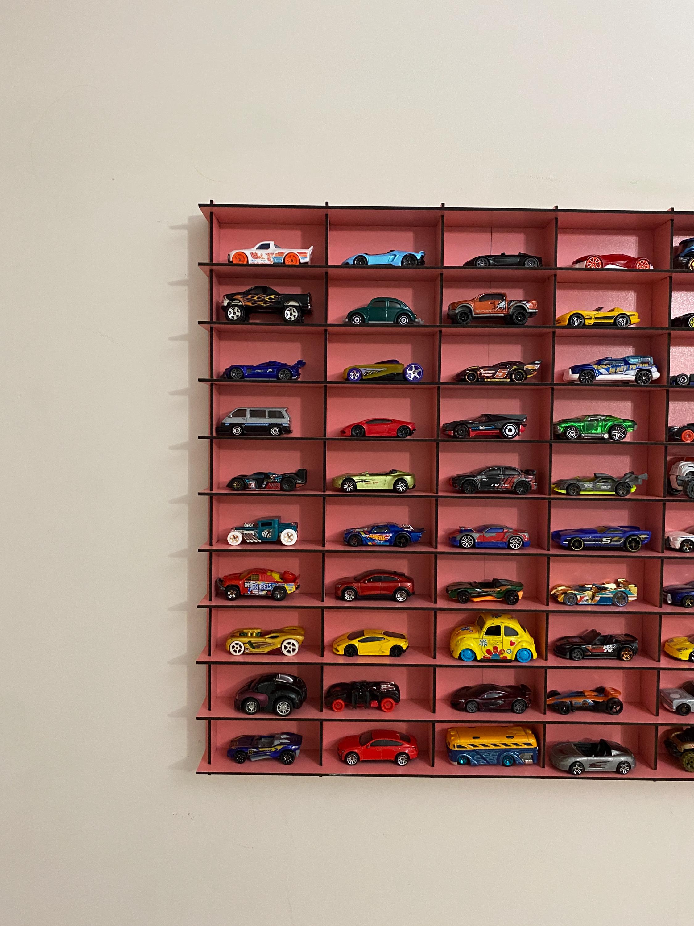 Pink Toy Car Storage for 100 Cars, Wall Mounted Car Rack/shelf ...