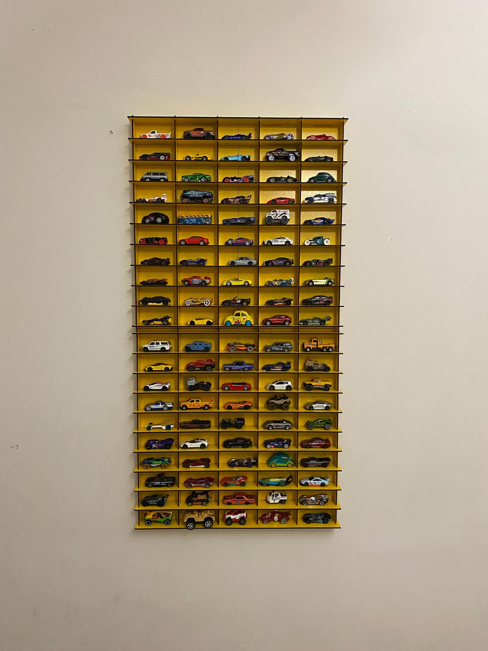 Yellow Toy Car Storage for 100 Cars, Wall Mounted Car Rack/shelf ...