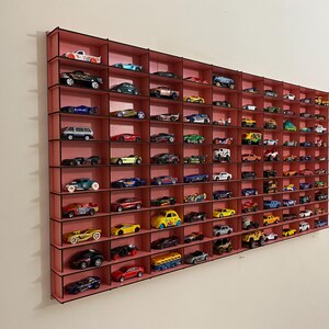 Pink Toy Car Storage for 100 Cars, Wall Mounted Car Rack/shelf ...