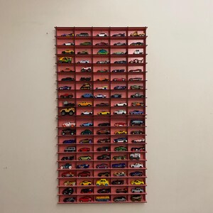 Pink Toy Car Storage for 100 Cars, Wall Mounted Car Rack/shelf ...