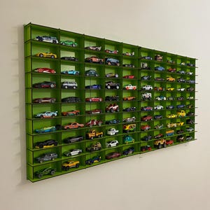 Green Toy Car Storage for 100 Cars, Wall Mounted Car Rack/shelf ...