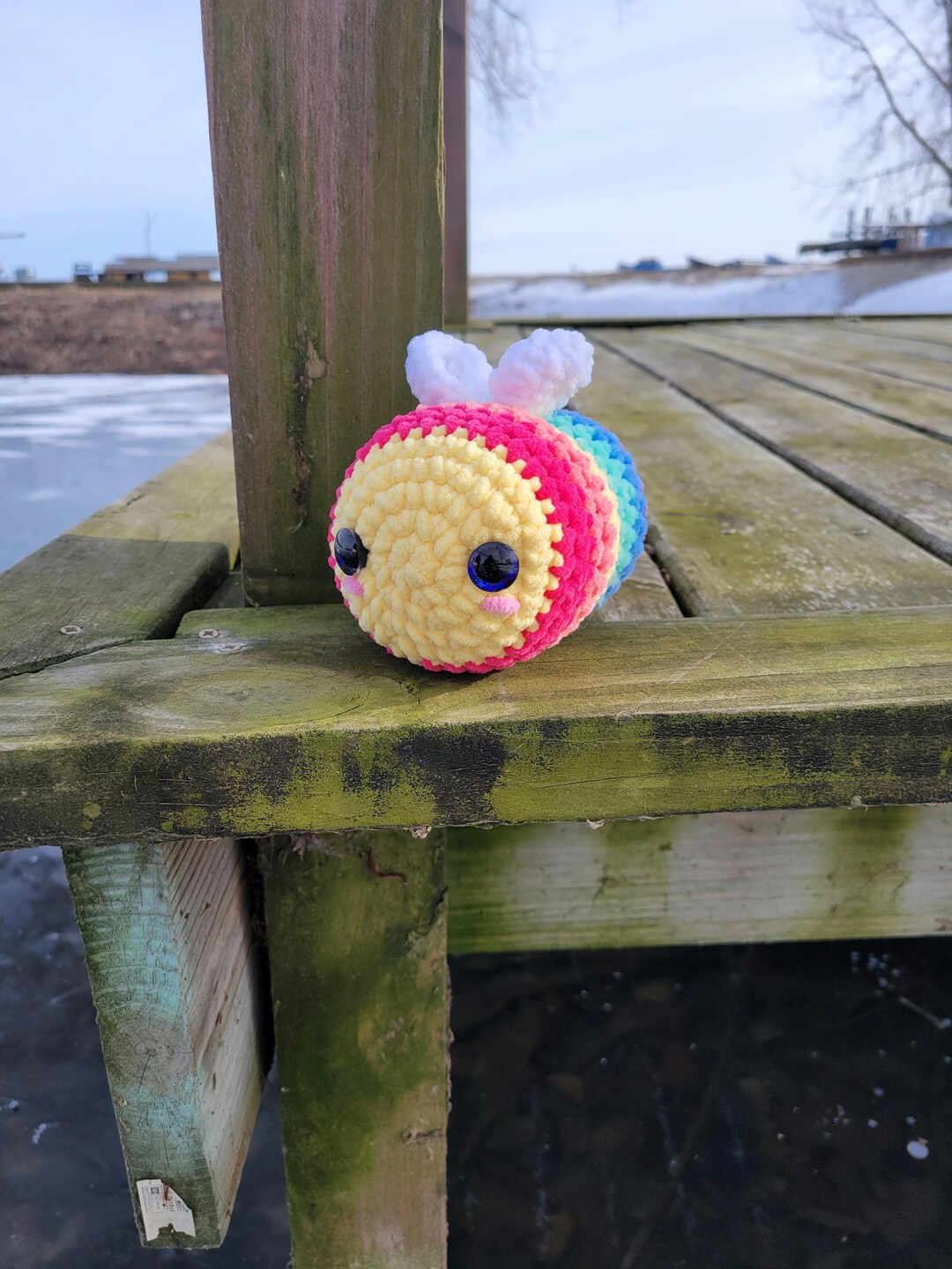 Crochet Bee Rainbow Bee Crochet Bumble Bee Plush Bee Stuffy - Etsy